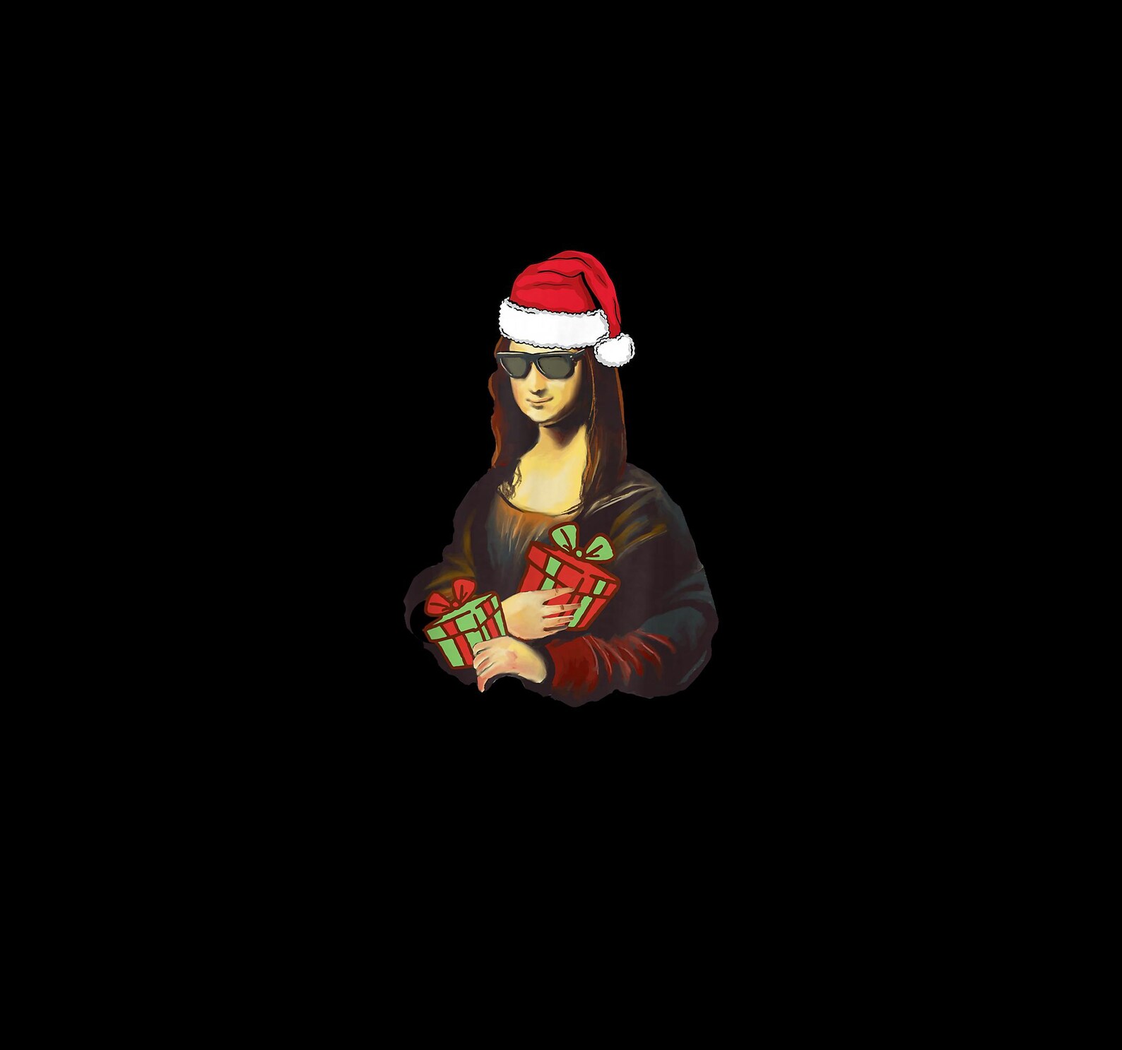 Funny Christmas Mona Lisa Santa Claus Hat Meme Digital Download - Etsy