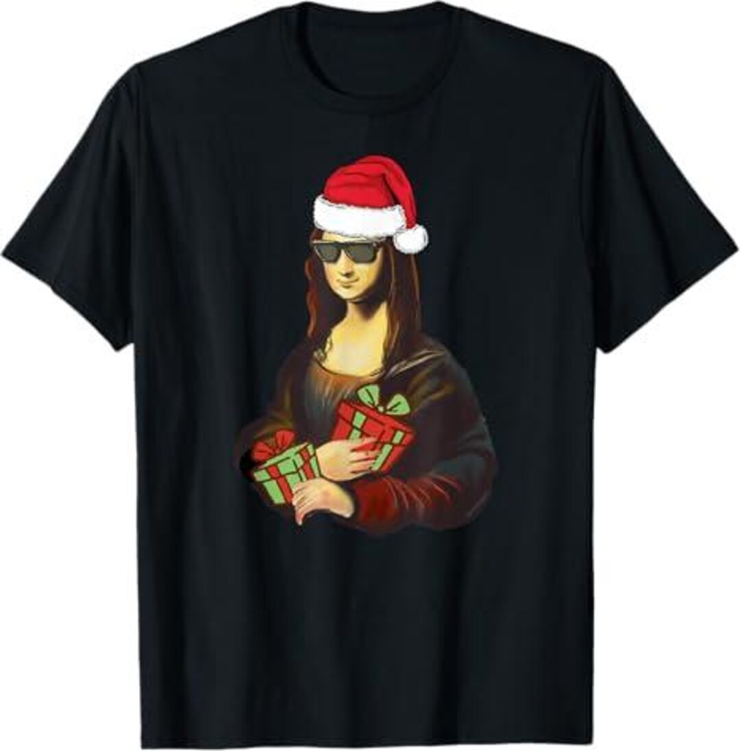 Funny Christmas Mona Lisa Santa Claus Hat Meme Digital Download - Etsy