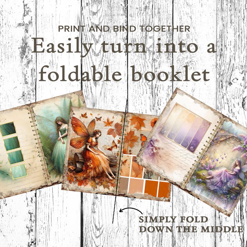 Color Palette Junk Journal, Printable Vintage Ephemera, Digital Kit ...