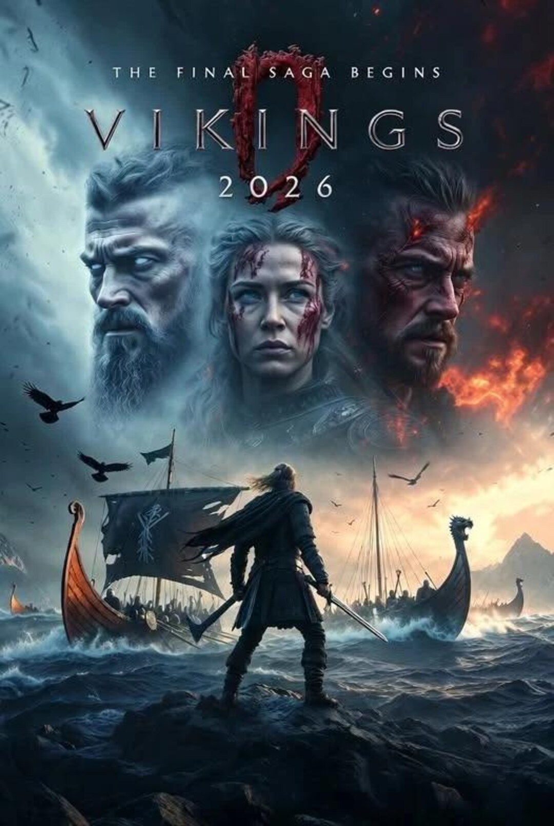 Vikings 2 Movie Poster (2026) Two Worlds One Destiny Epic Battle Scene ...
