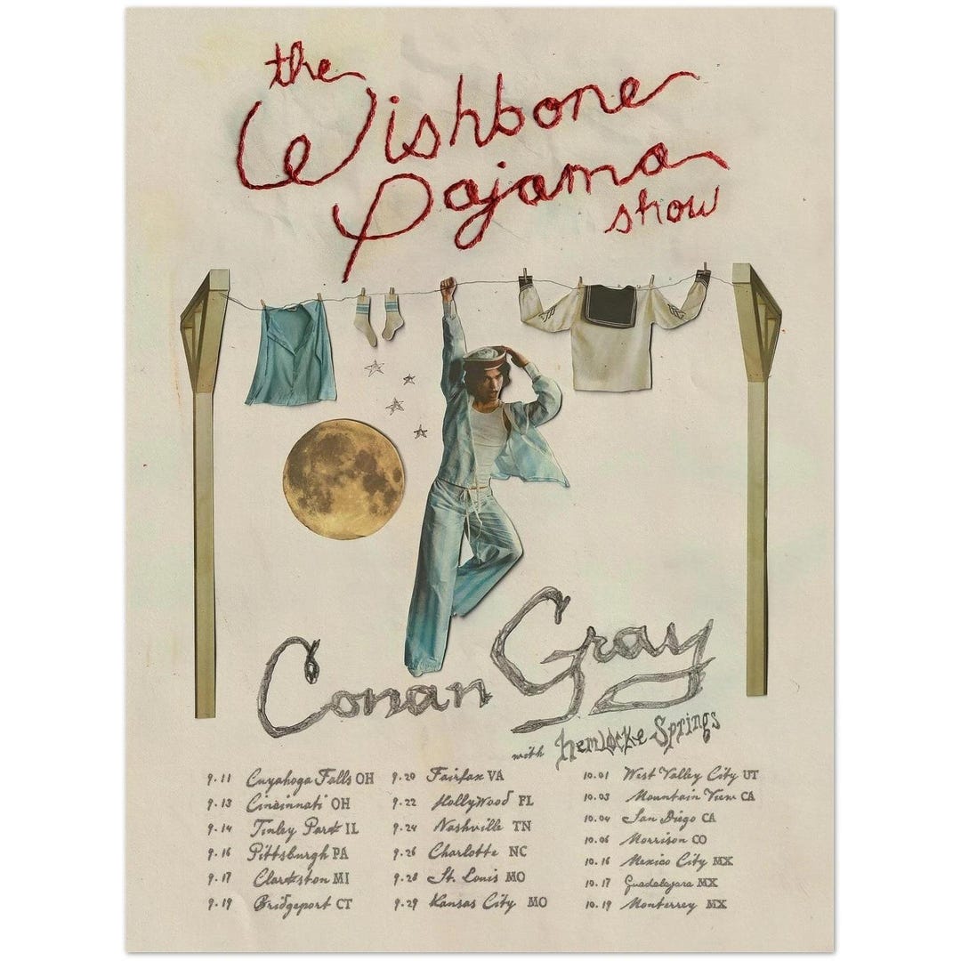 Conan Gray the Wishbone Pajama Show 2025 Tour Poster - Etsy
