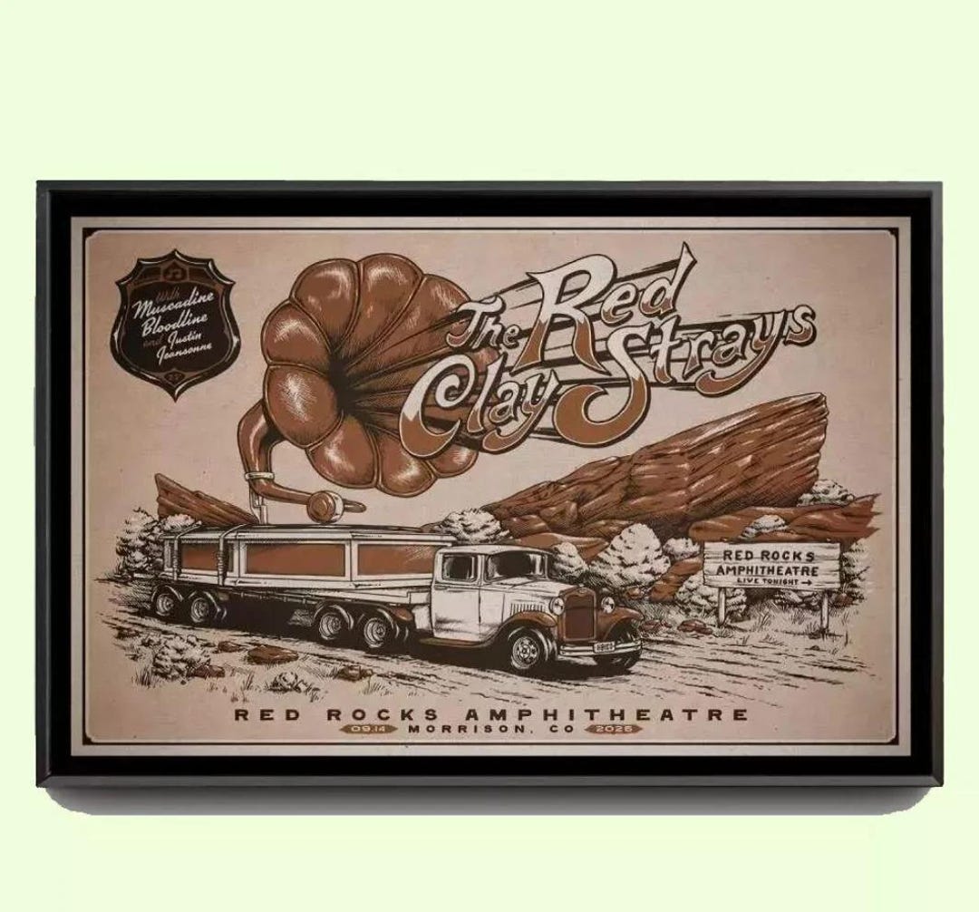 Red Clay Strays Sep 14 2025 Red Rocks Amphitheatre Poster - Etsy
