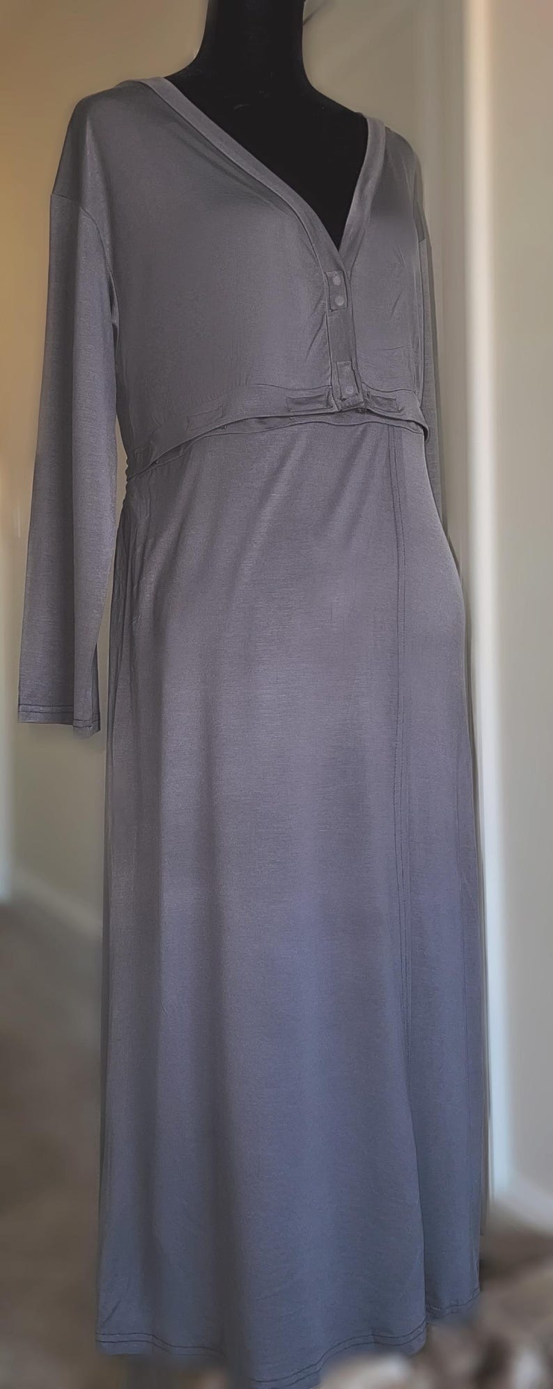 Maternity Hospital Birth Gown | With Baby Swaddle | Button Down Nursing ...