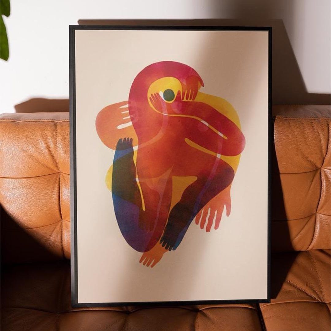 Abstract Human Form Art Print – Modern Giclée Figure Painting - Etsy