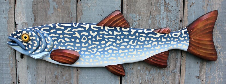 33 Lake Trout: Hand Painted Fly Fishing Wall Sculpture | Etsy