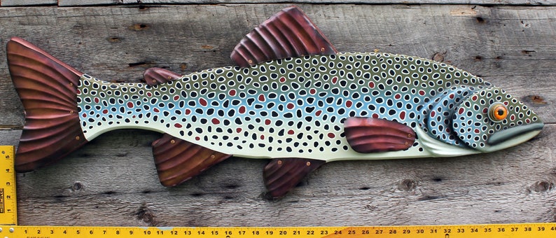 Large Brown Trout Fish Wall Sculpture 39 | Etsy