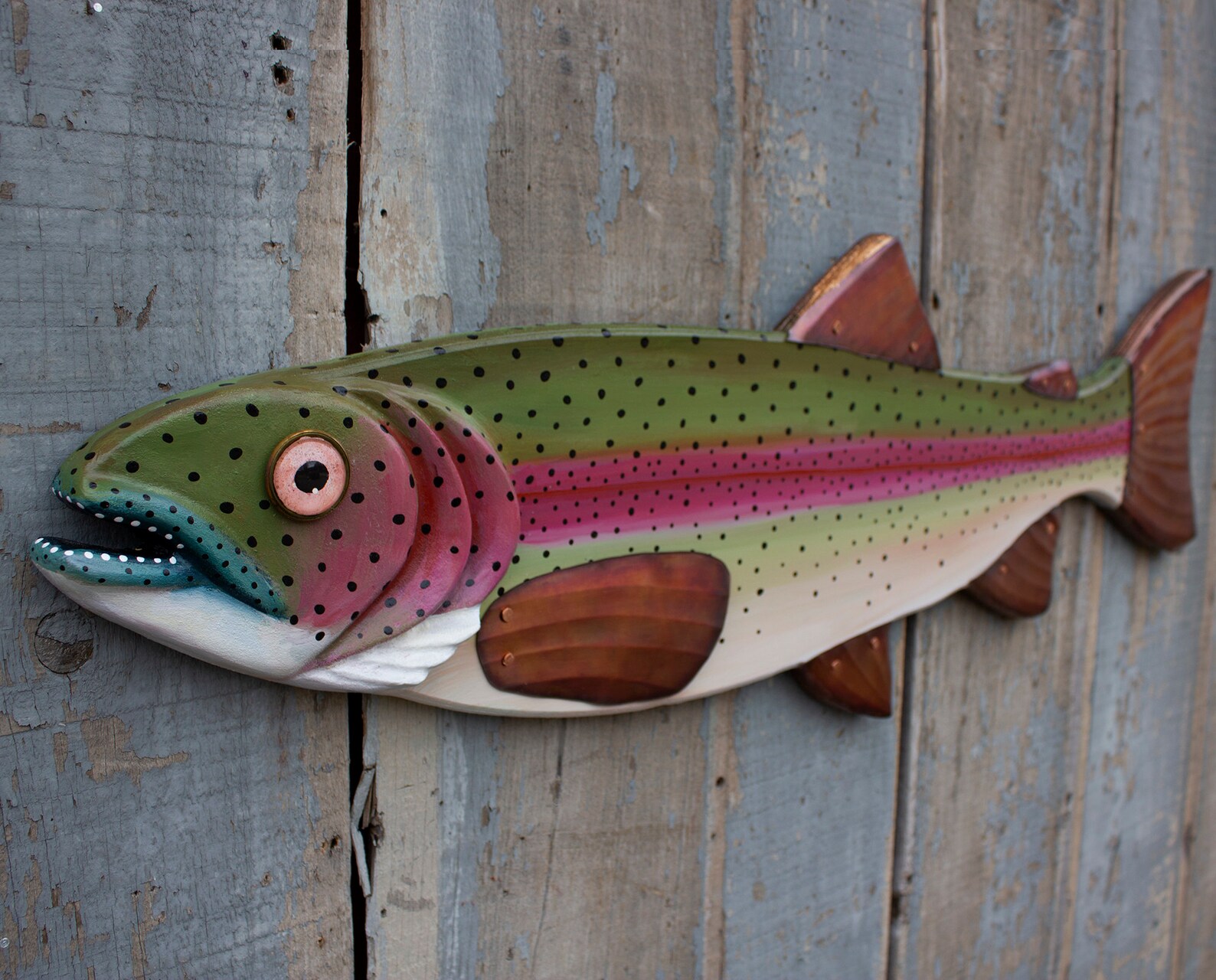 Rainbow Trout Folk Art Fish Wall Art 37 | Etsy