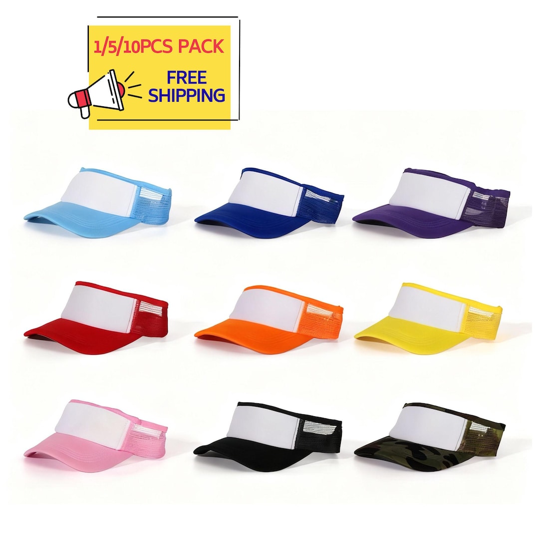 Sublimation Blank Sun Visor Cap With Adjustable Button | Custom Empty ...