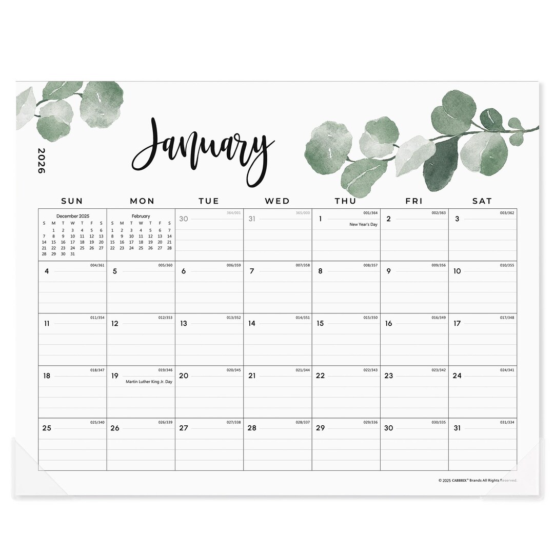 Monthly Greenery Design 2025-2026 Magnetic Calendar for Refrigerator ...