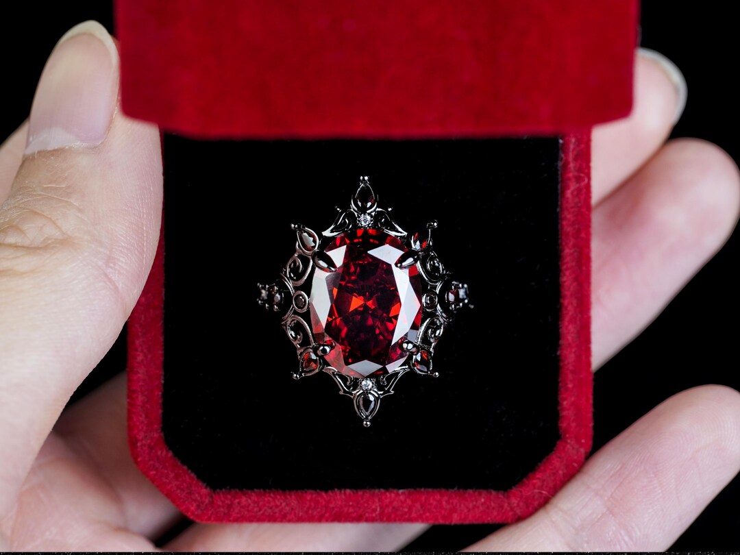 Love and Deepspace Sylus Replica Ring | Adjustable Gothic Red Gem Ring ...
