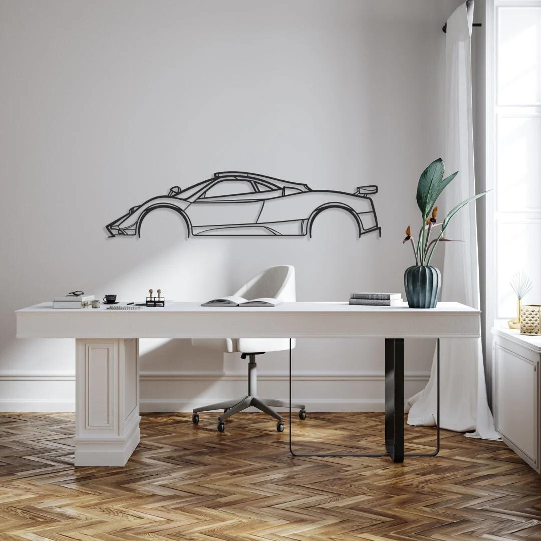 Pagani Zonda Cinque Metal Wall Art | Supercar Wall Decor for Garage ...