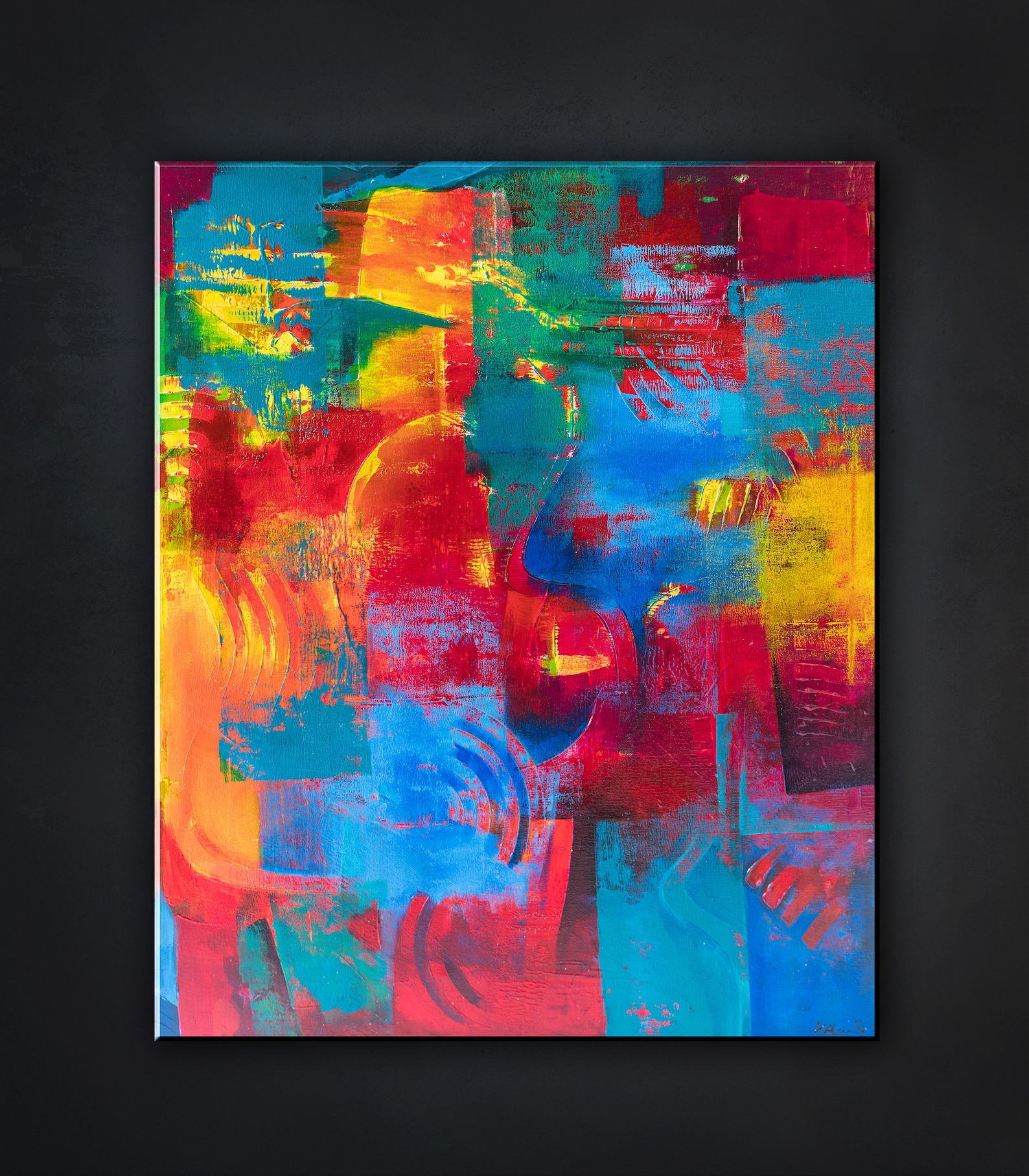 Two Piece Set Abstract Art, Modern Original Home Decor Set, Colourful ...