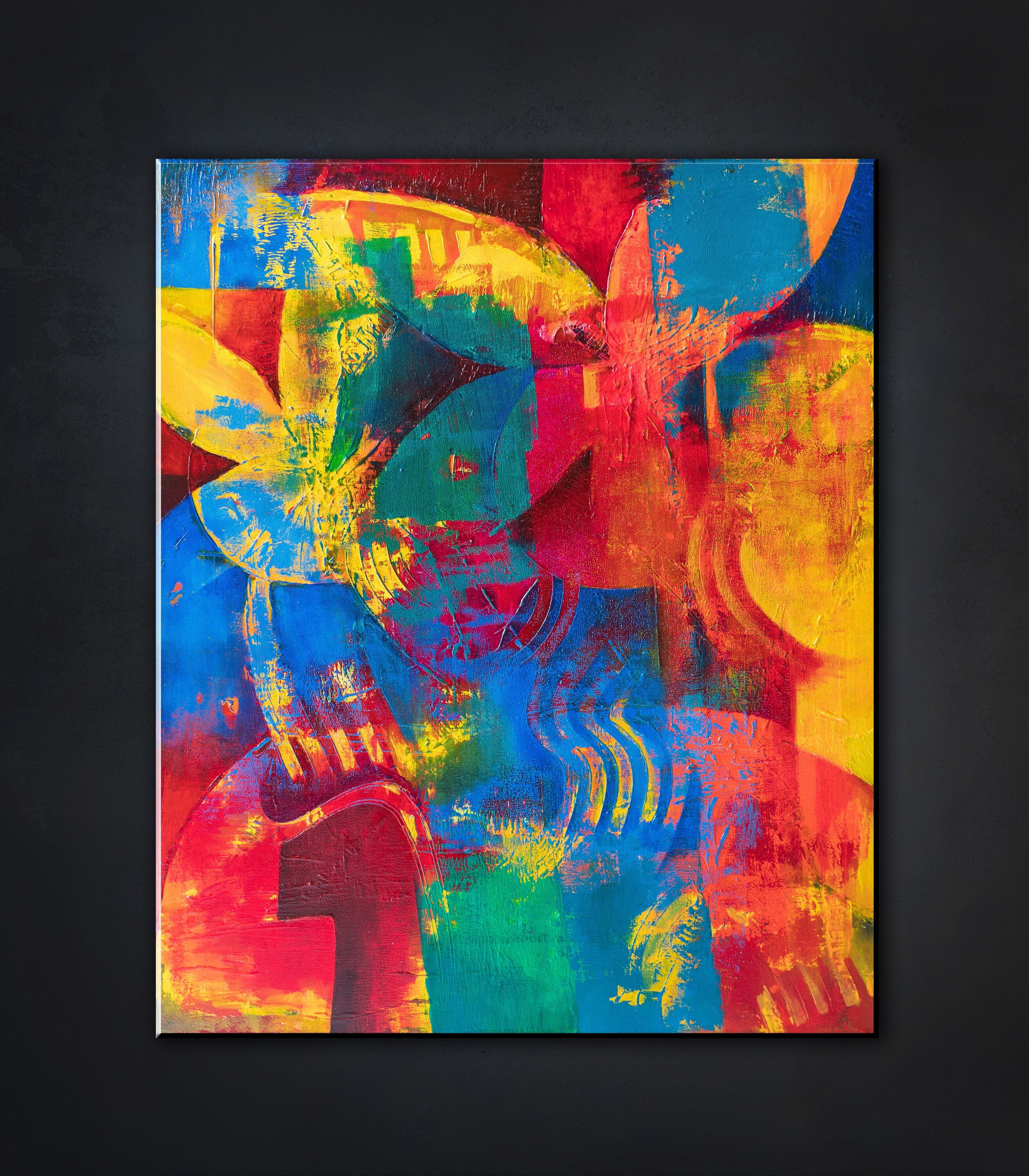 Two Piece Set Abstract Art, Modern Original Home Decor Set, Colourful ...