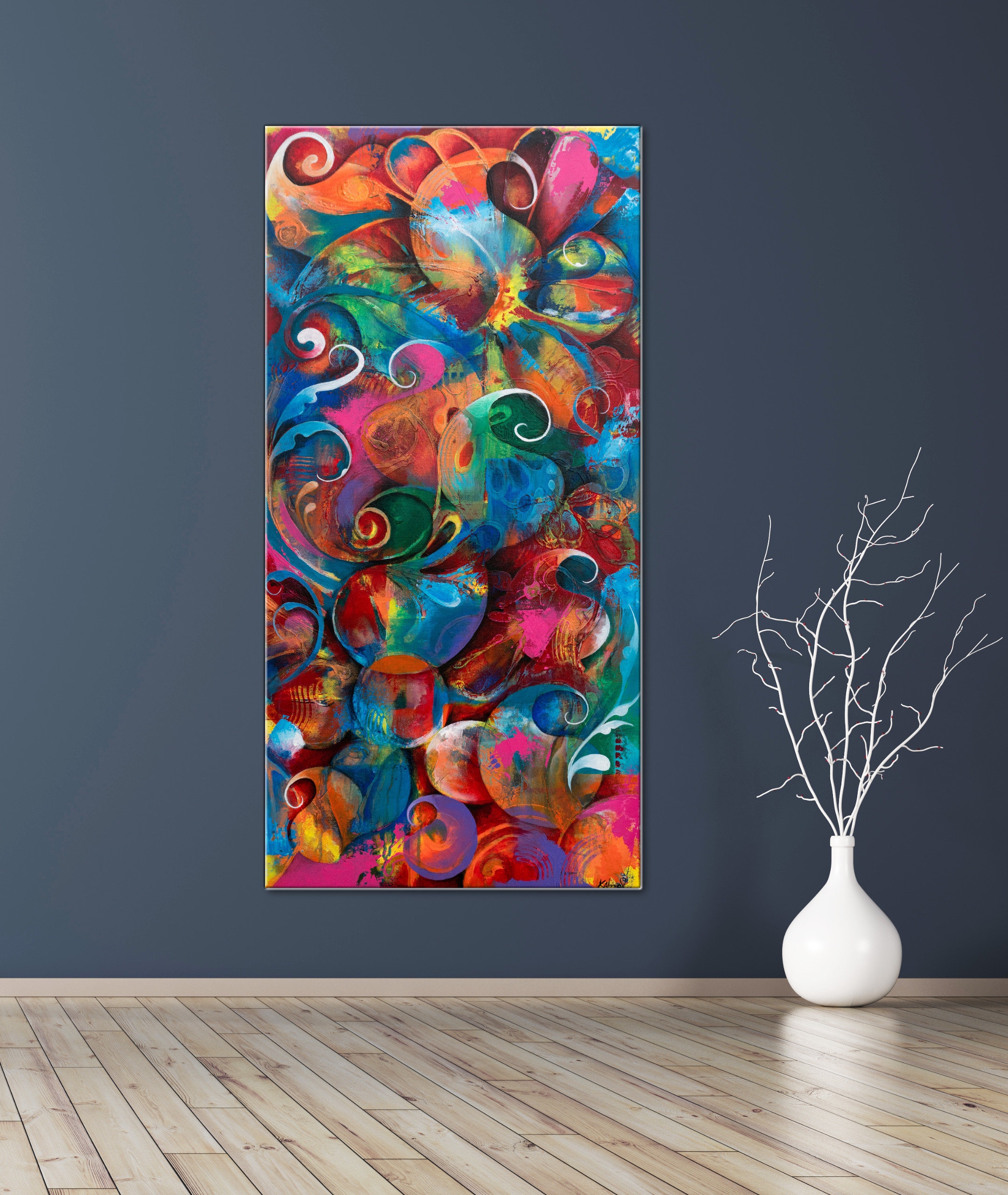 Abstract Painting, Hand Painted Original Home Decor, Colourful Wall Art ...