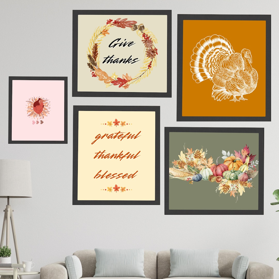 Thanksgiving Wall Art Set: Harvest Turkey Prints (digital Download) - Etsy