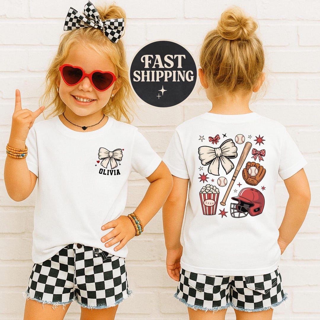 Personalized Kids Baseball Shirt, Little Mascot Shirt, Girls Custom ...