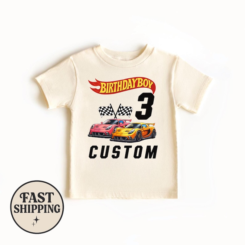 Personalized Race Car Shirt, Kids Racing Themed Birthday Shirt, Custom ...