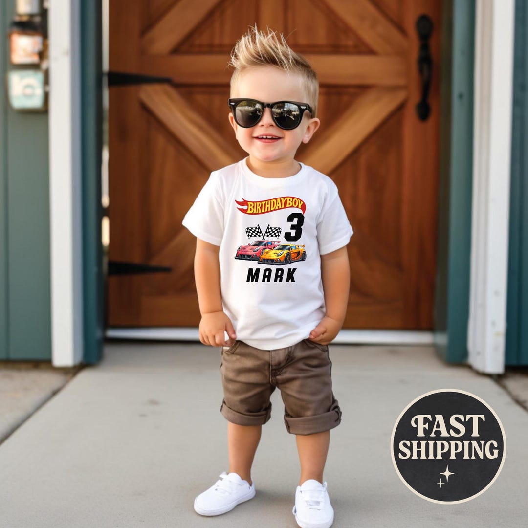 Personalized Race Car Shirt, Kids Racing Themed Birthday Shirt, Custom ...