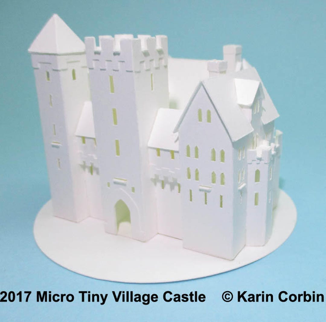 Micro Tiny Village Castle 2017, a Pre-cut and Pre-scored Cardstock Kit ...