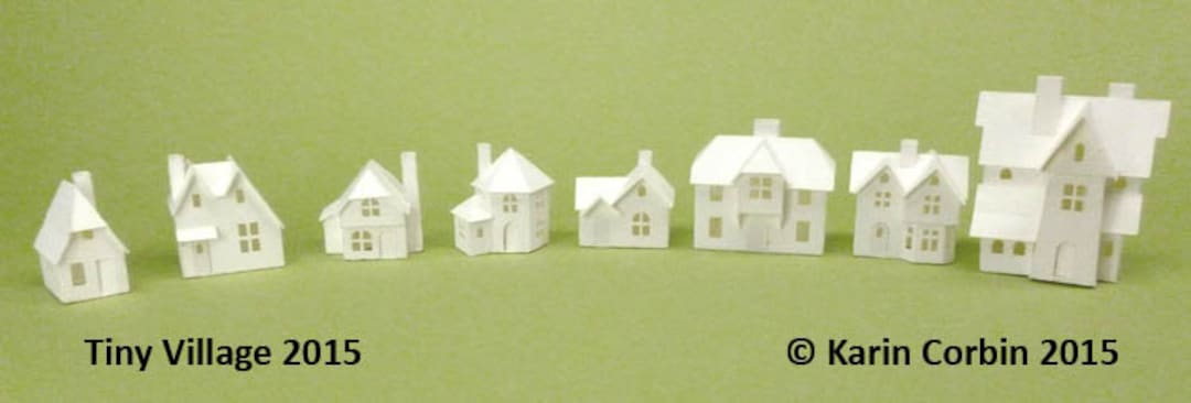 Tiny Village 2015, Pre-cut Kit to Make 8 Miniature Cardstock Buildings ...