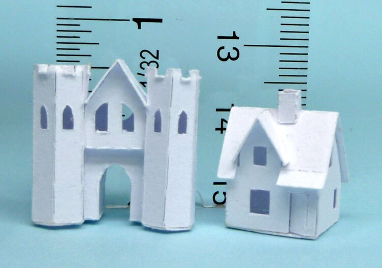 Micro Tiny Village 2013, Pre-cut Kit to Make 8 Miniature Cardstock ...