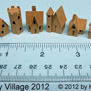 Micro Tiny Village 2012, Pre-cut Cardstock Kit to Build 7 Miniature ...