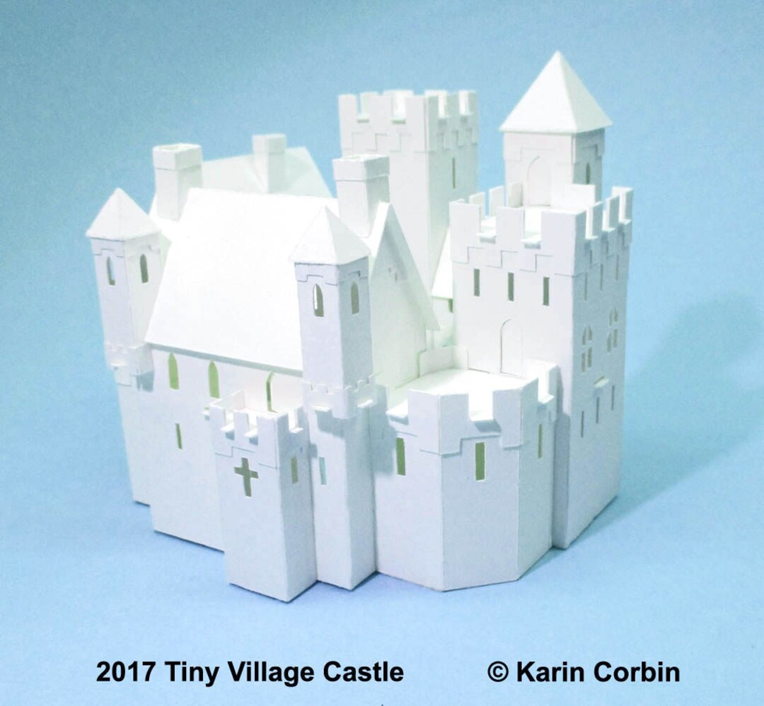 Tiny Village Castle 2017, a Pre-cut and Pre-scored Cardstock Kit, Color ...