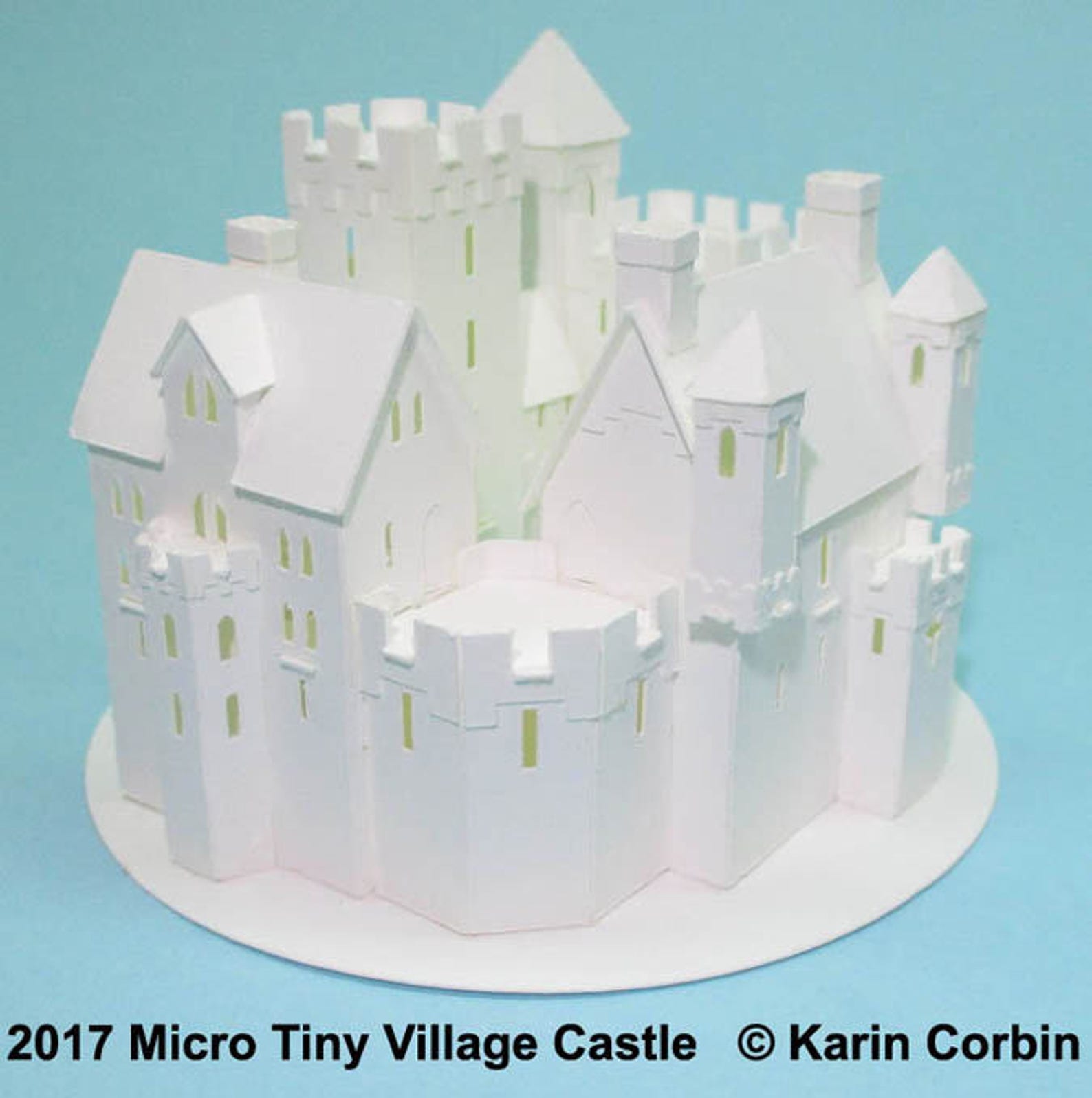 Micro Tiny Village Castle 2017, a Pre-cut and Pre-scored Cardstock Kit ...