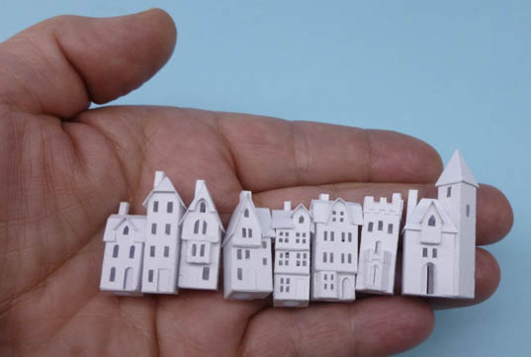 Micro Tiny Old Town 2014, a Pre-cut Kit to Make 8 Miniature Cardstock ...