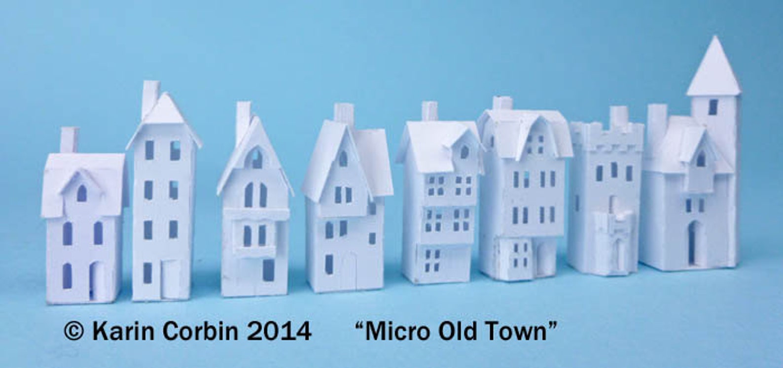 Micro Tiny Old Town 2014, a Pre-cut Kit to Make 8 Miniature Cardstock ...