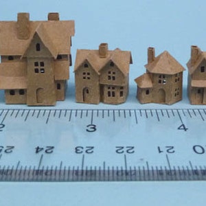 Micro Tiny Village 2015, Pre-cut Kit to Make 8 Very Small Cardstock ...