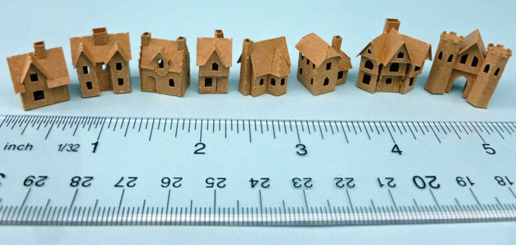 Micro Tiny Village 2013, Pre-cut Kit to Make 8 Miniature Cardstock ...