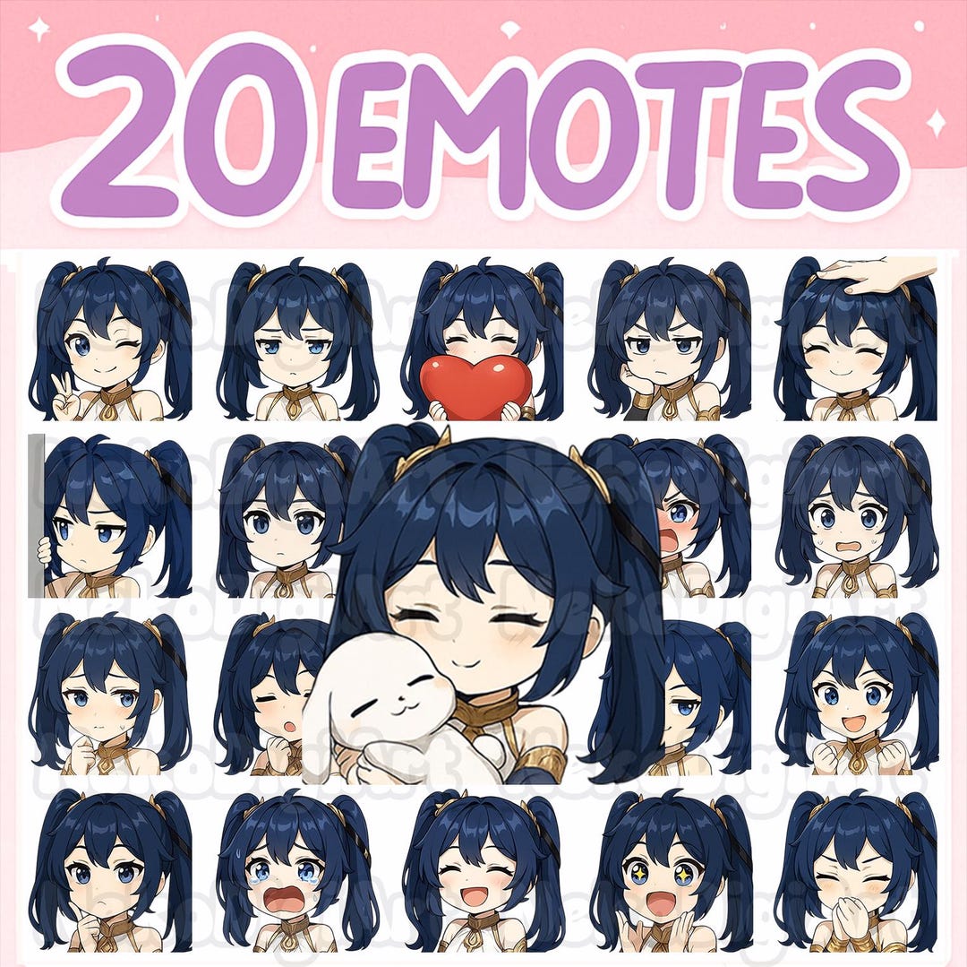 Iuno Chibi 20 Emote Pack – Wuthering Waves, Twitch, Youtube & Discord ...