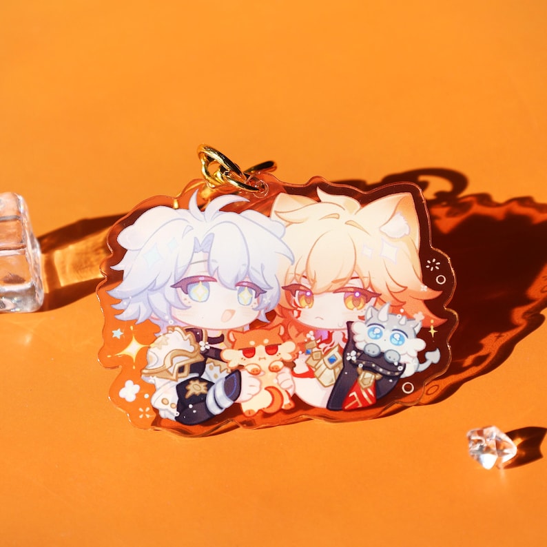 Honkai: Star Rail Mydei & Phainon Acrylic Keychain - Cute Chibi Twin ...