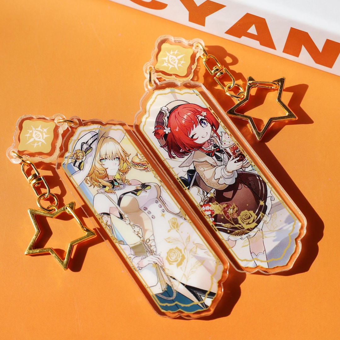 Honkai: Star Rail Aglaea Tribbie Acrylic Keychain - Golden Star Charm ...