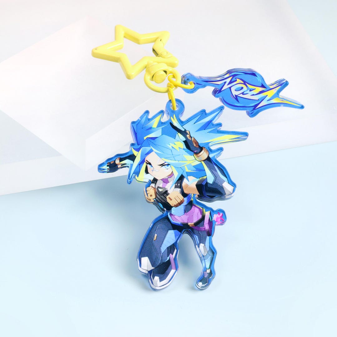 Valorant Neon Anime Acrylic Keychain - Gaming Charm for Keys, Backpacks ...