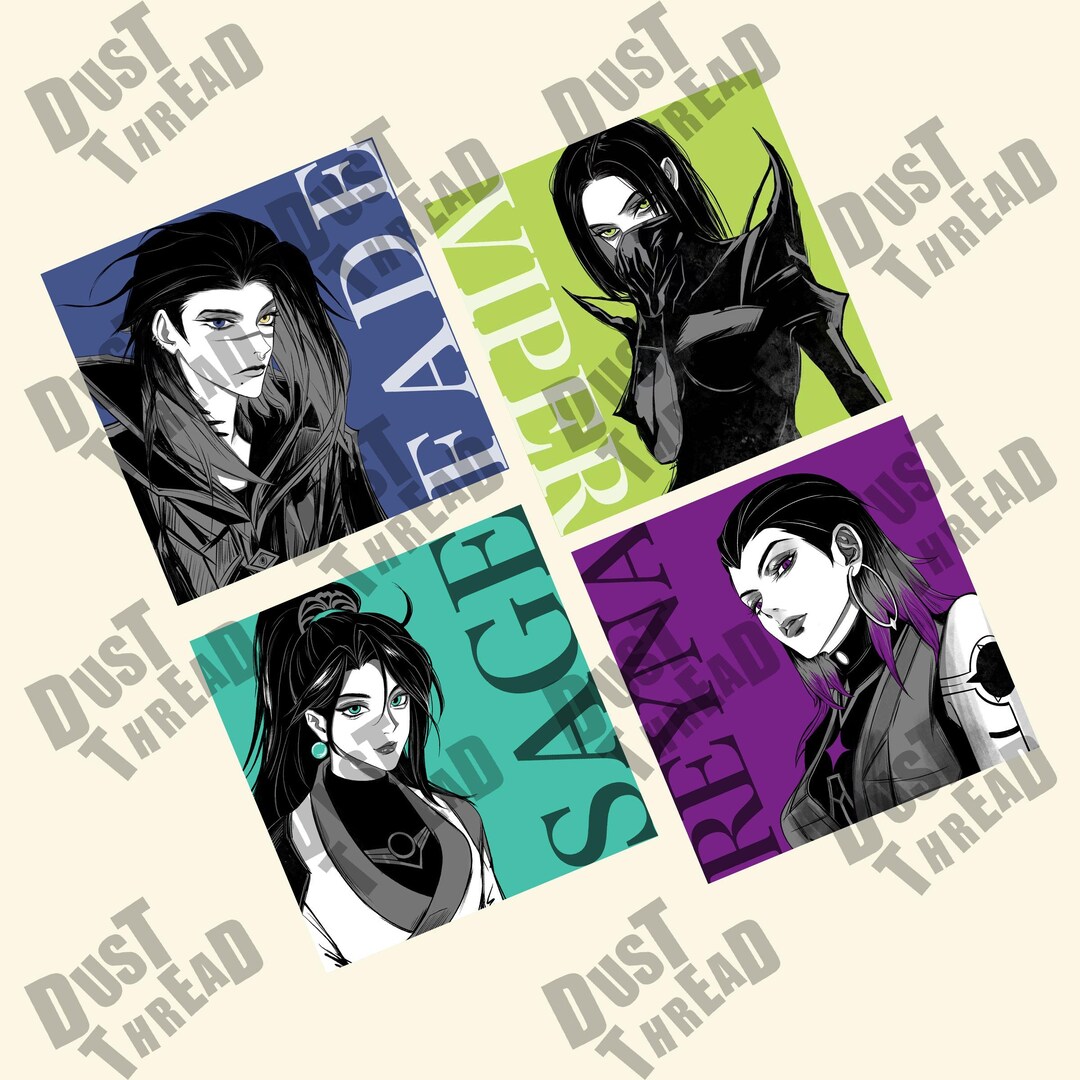 Digital Art Prints Set - Sage Fade Reyna Viper Fan Art, Gaming Room ...