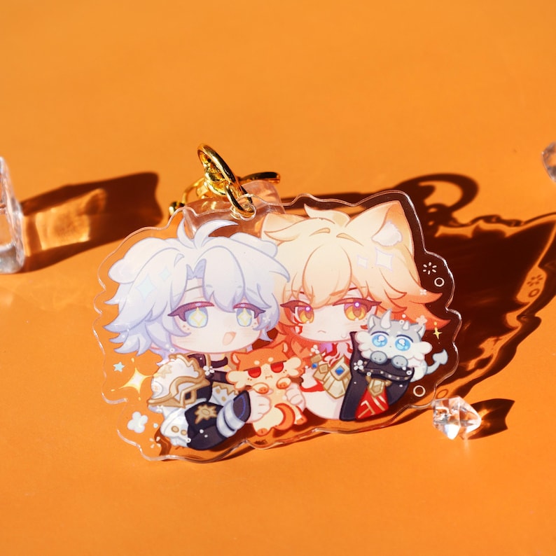 Honkai: Star Rail Mydei & Phainon Acrylic Keychain - Cute Chibi Twin ...