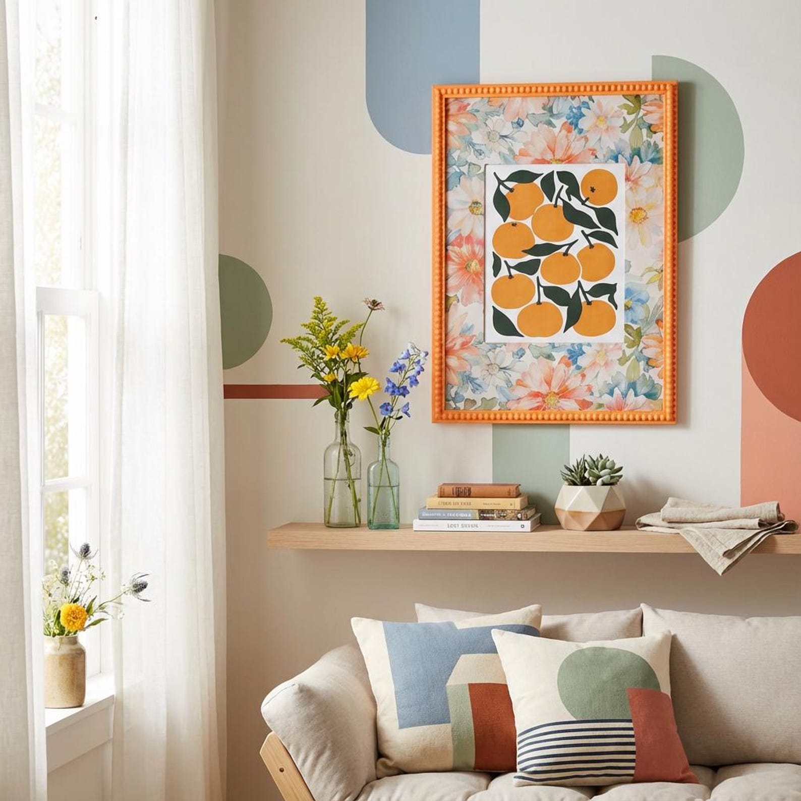 Eclectic Wall Art Picture Frame Set | Funky Vibrant Scalloped ...