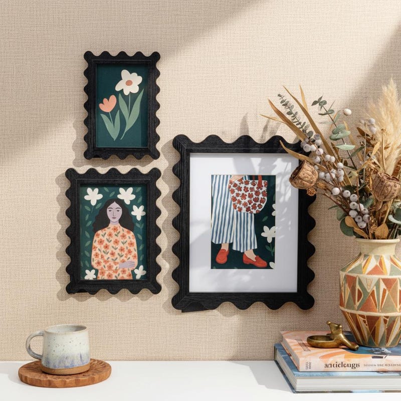 Wavy Wooden Photo Frame - Etsy