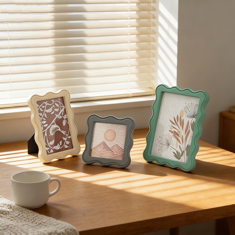 Wavy Edge Picture Frames, Decorative Wall & Tabletop Frames Set, Modern ...