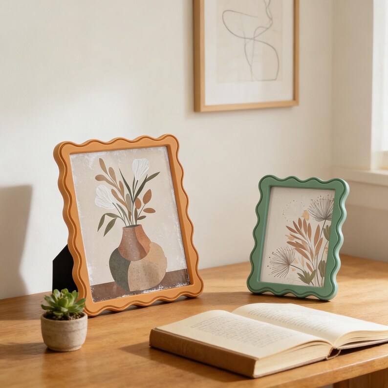 Wavy Edge Picture Frames, Decorative Wall & Tabletop Frames Set, Modern ...