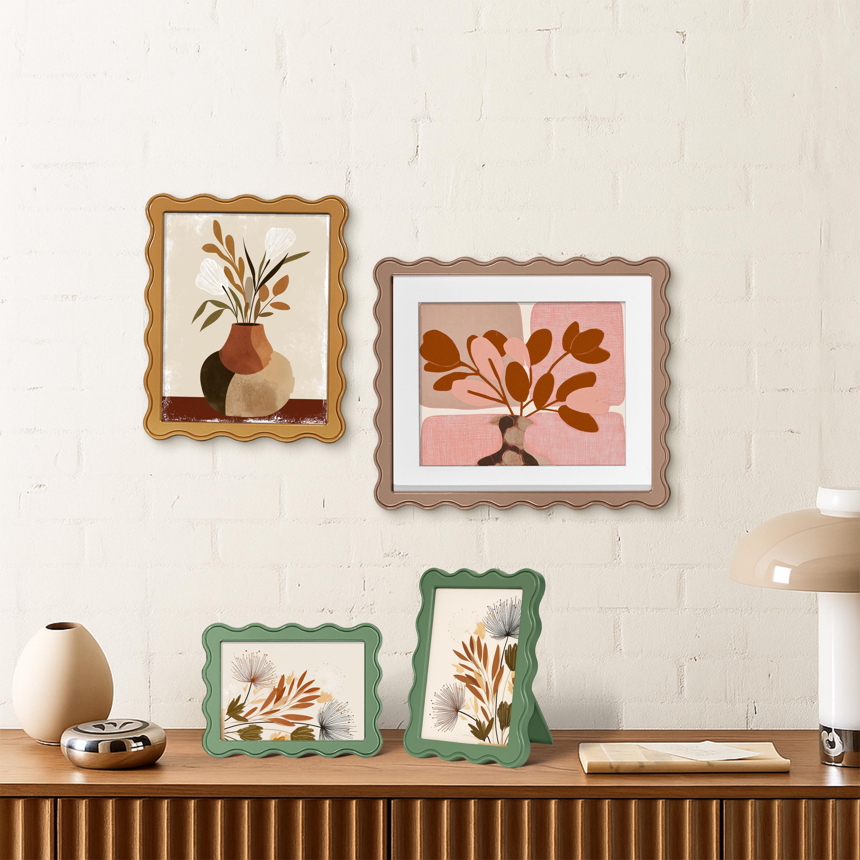 Wavy Edge Picture Frames, Decorative Wall & Tabletop Frames Set, Modern ...