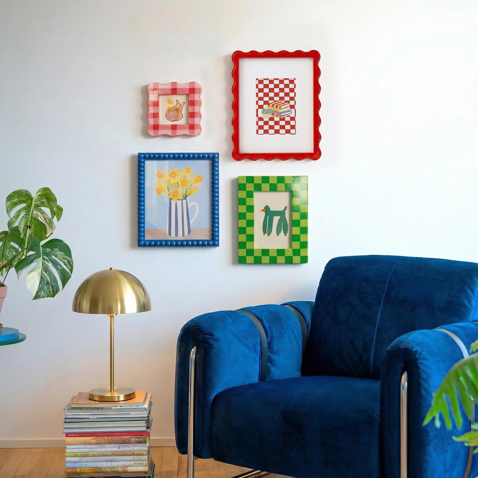 Eclectic Wall Art Picture Frame Set | Funky Vibrant Scalloped ...
