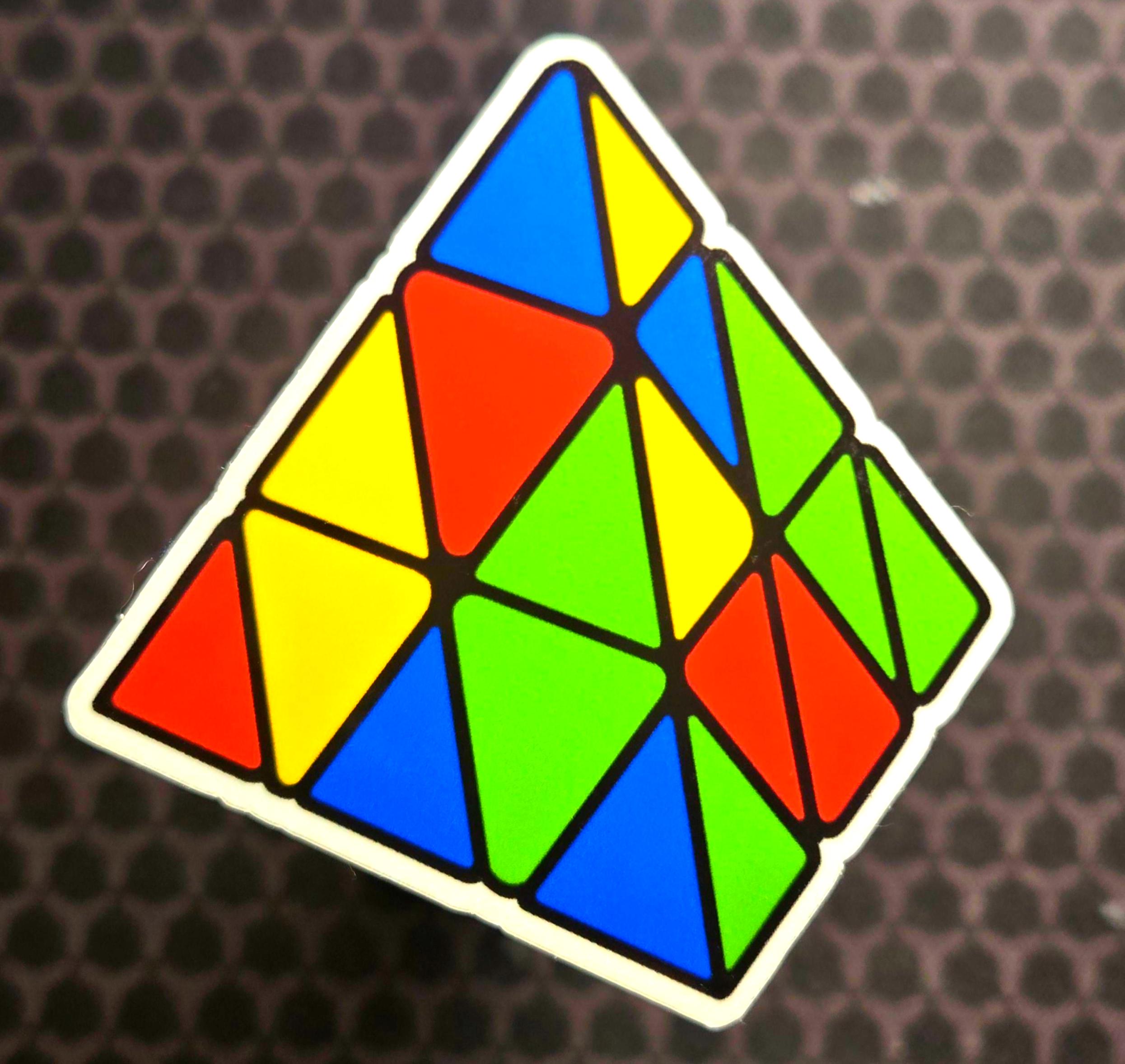 Pyraminx Rubik’s Cube Sticker | Custom Retro Puzzle Decal | Glossy ...