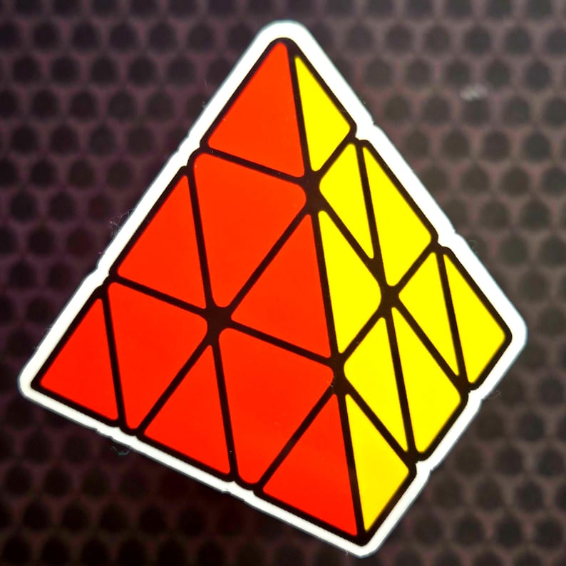 Pyraminx Rubik’s Cube Sticker | Custom Retro Puzzle Decal | Glossy ...