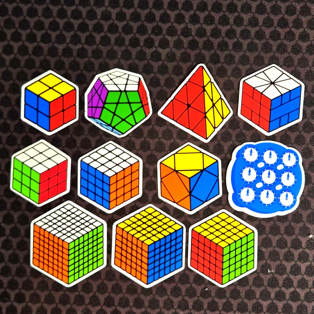 WCA Puzzles Sticker Pack | Custom Rubik's Retro Puzzle Decals | Glossy ...