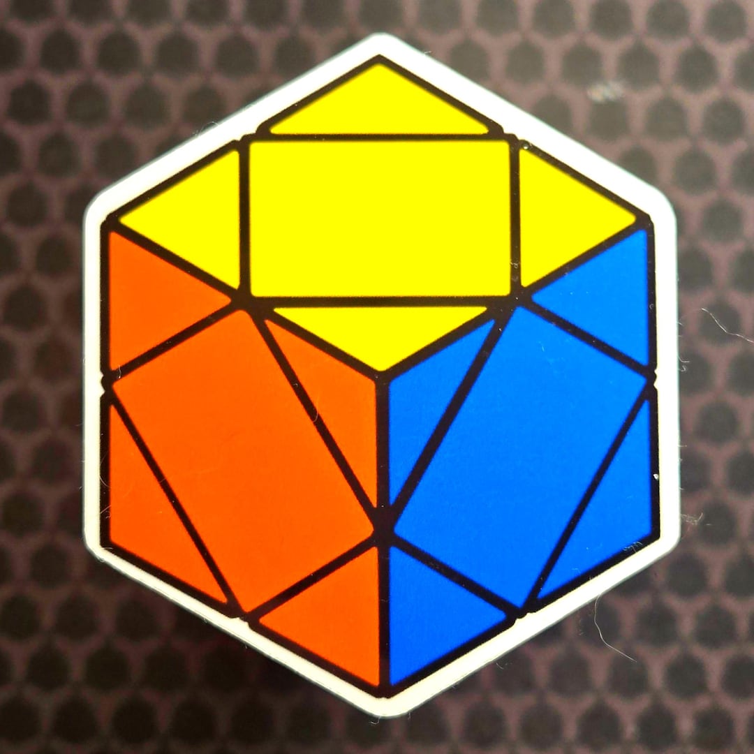 Skewb Rubik’s Cube Sticker | Custom Retro Puzzle Decal | Glossy Vinyl ...