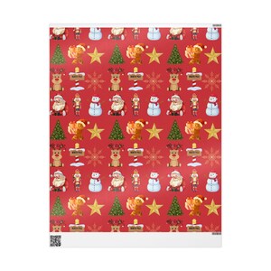 Red Festive Christmas Wrapping Paper - Etsy