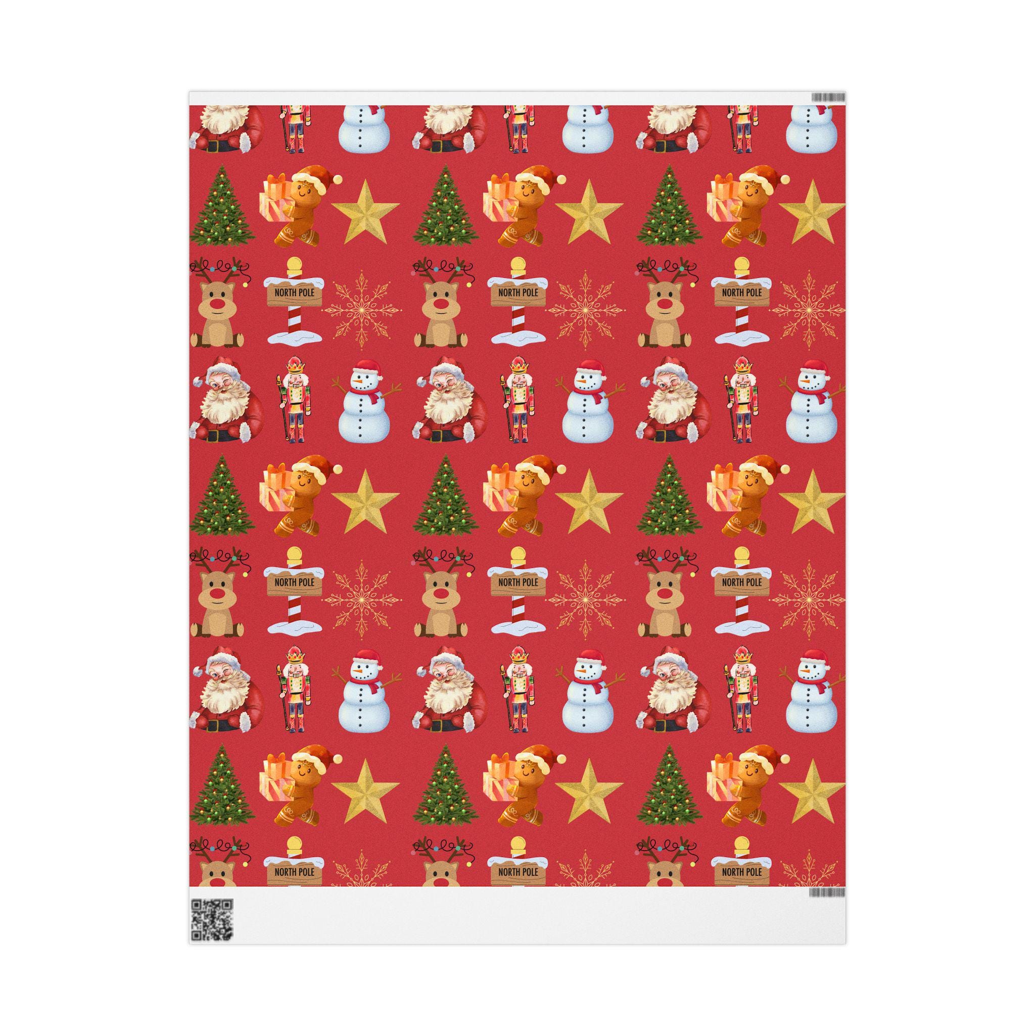 Red Festive Christmas Wrapping Paper - Etsy